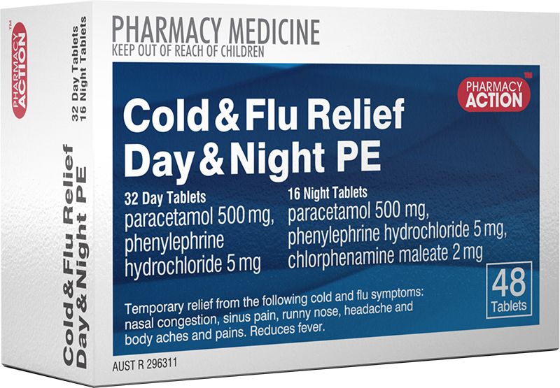 48x Cold & Flu / Day & Night Tablets - Pharmacy Action – Allied ...