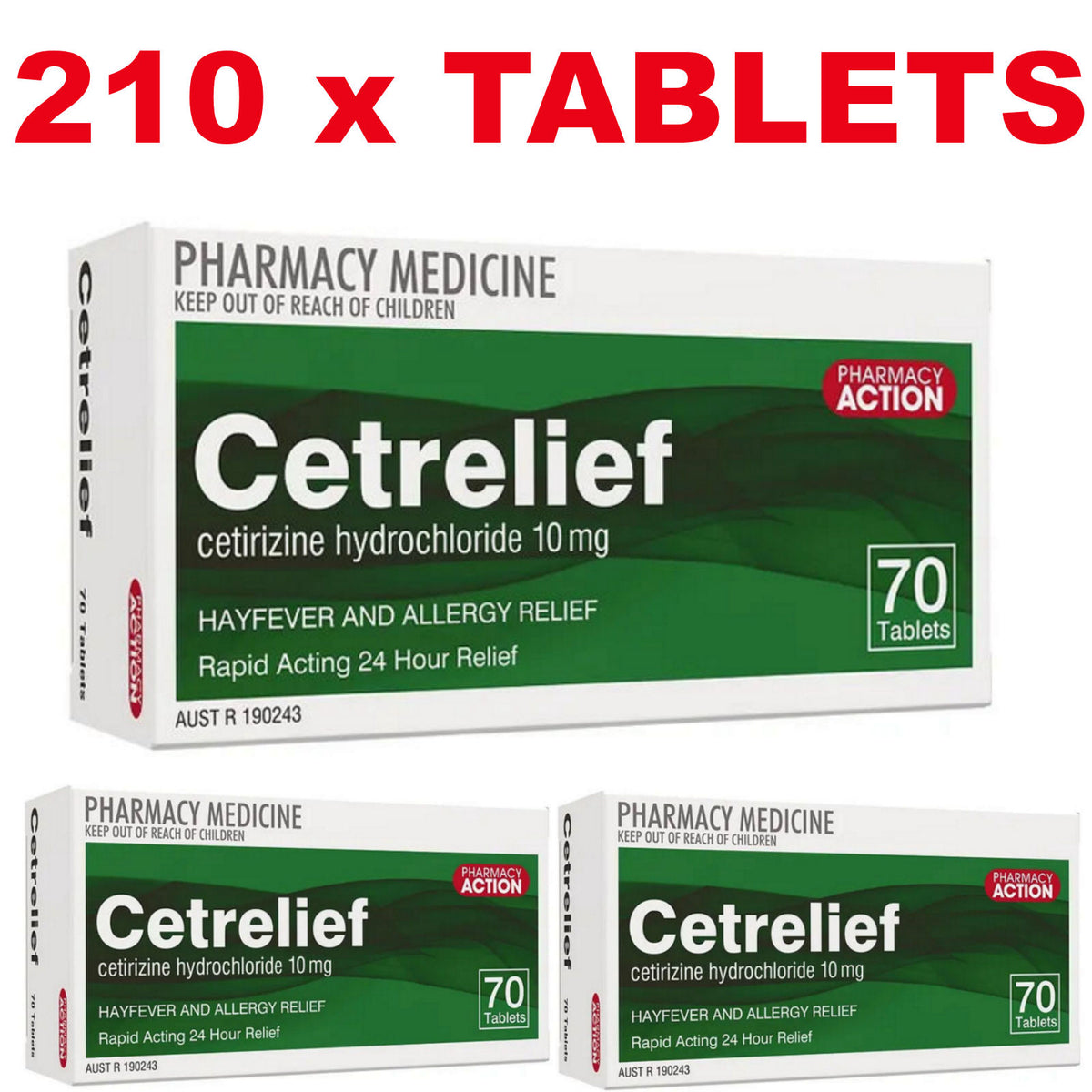Cetrelief, Pharmacy Action (Generic Zyrtec) Cetirizine Hydrochloride 1 ...