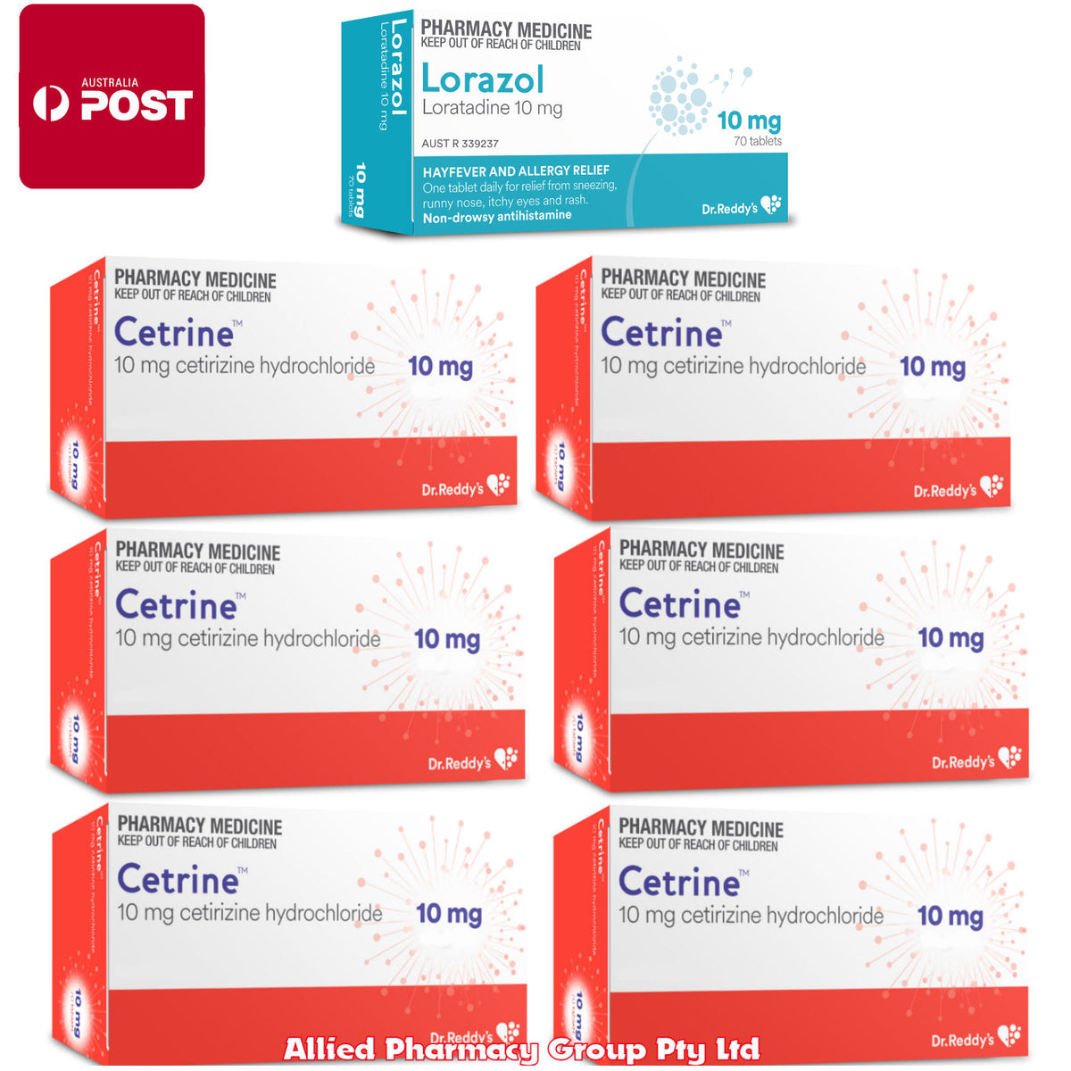 420x Cetrine (Cetirizine 10mg) + 70x Lorazol (Loratadine 10mg) – Allied ...
