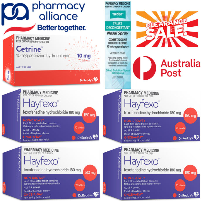 280x Hayfexo Mega Bundle + 70x Cetrine + 200x Spray Nasal Decongestant ...
