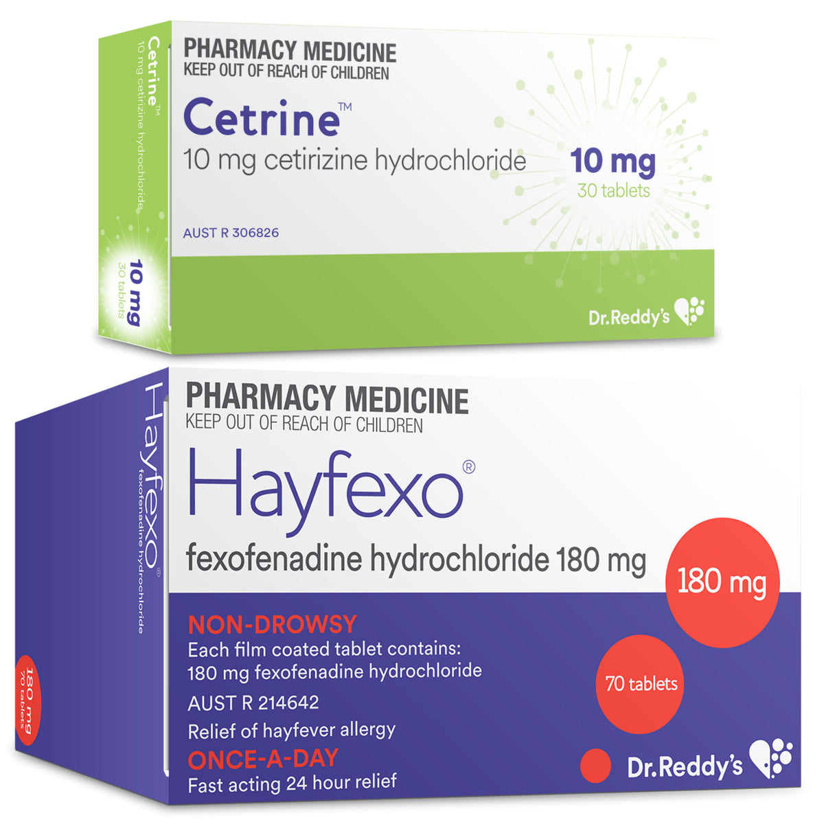 70x HayFexo Fexofenadine + 30x Cetrine Cetirizine Tablet Bundle ...