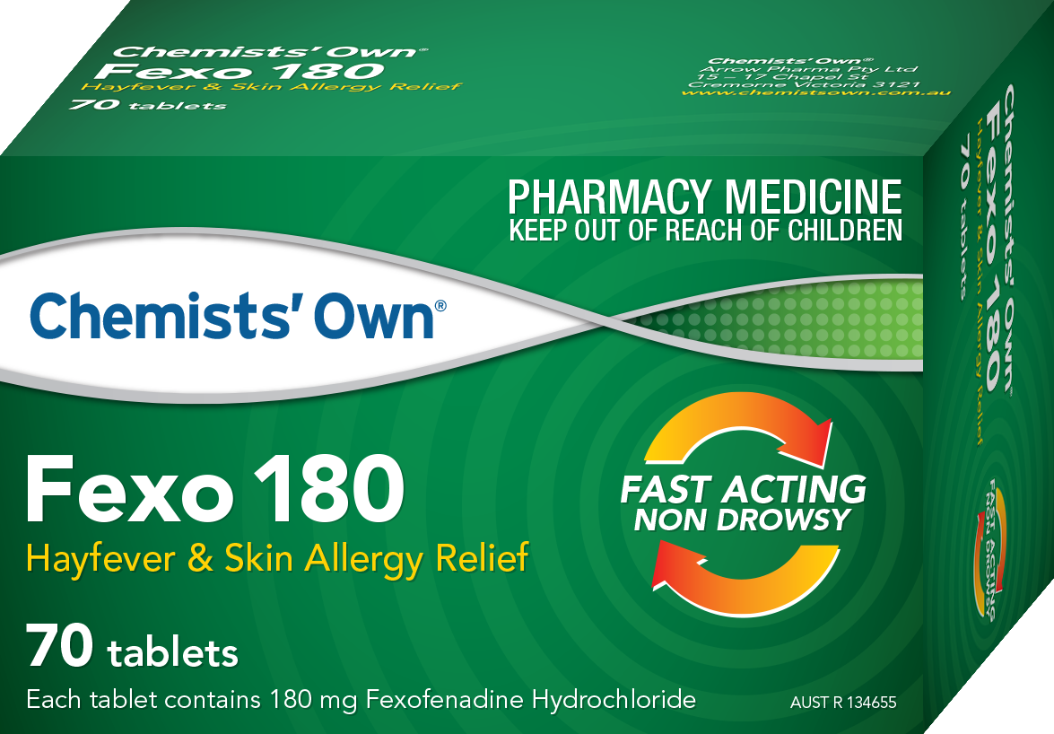 70 x Fexo 180 Chemists' Own - Fexofenadine 180mg – Allied Pharmacy ...