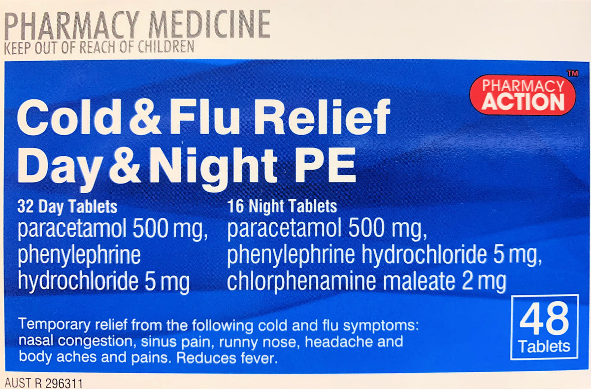 96 x Cold and Flu Relief (Day & Night PE) - Codral Alternative Generic ...