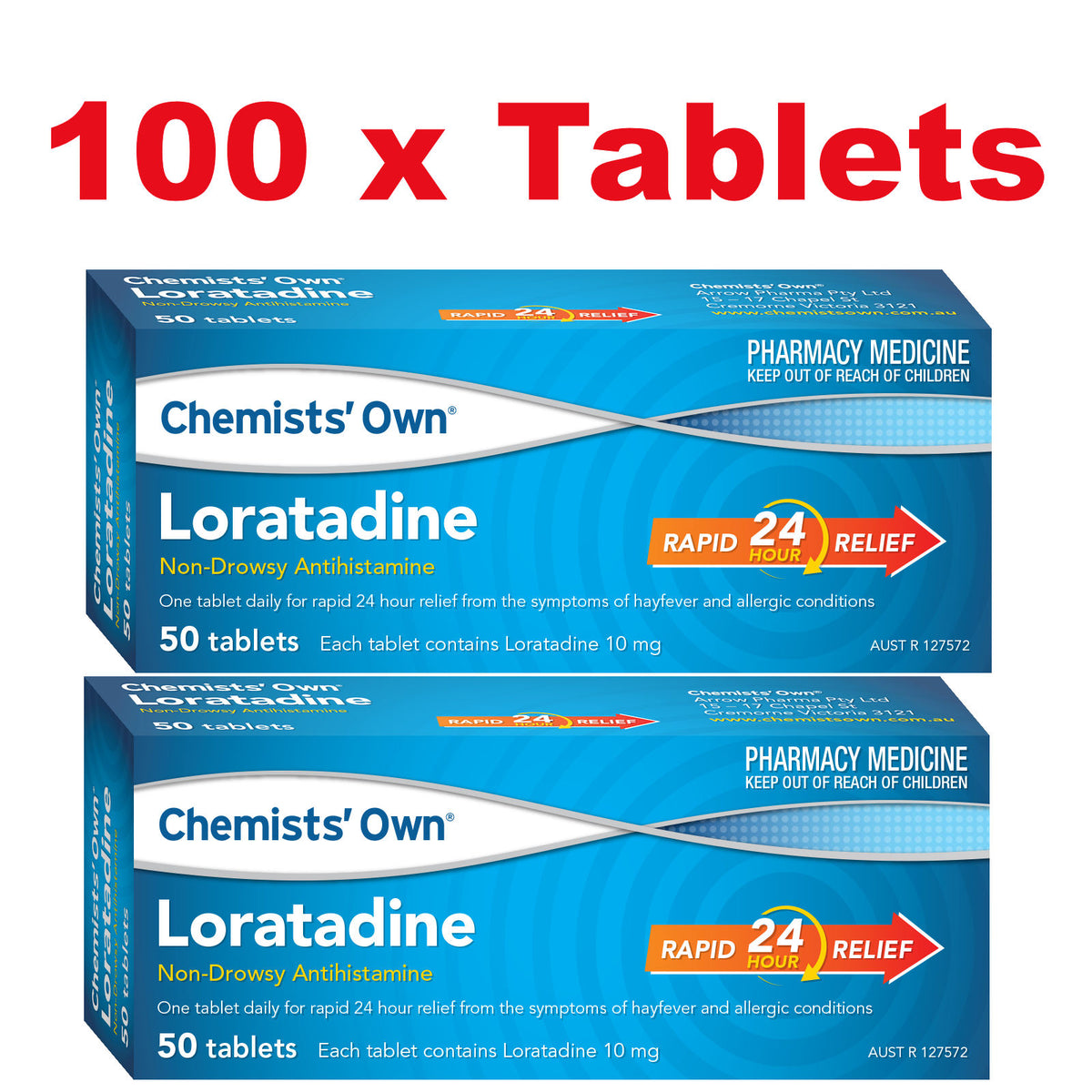 100 x Loratadine Tablets Chemists' Own 10mg Loratadine – Allied ...
